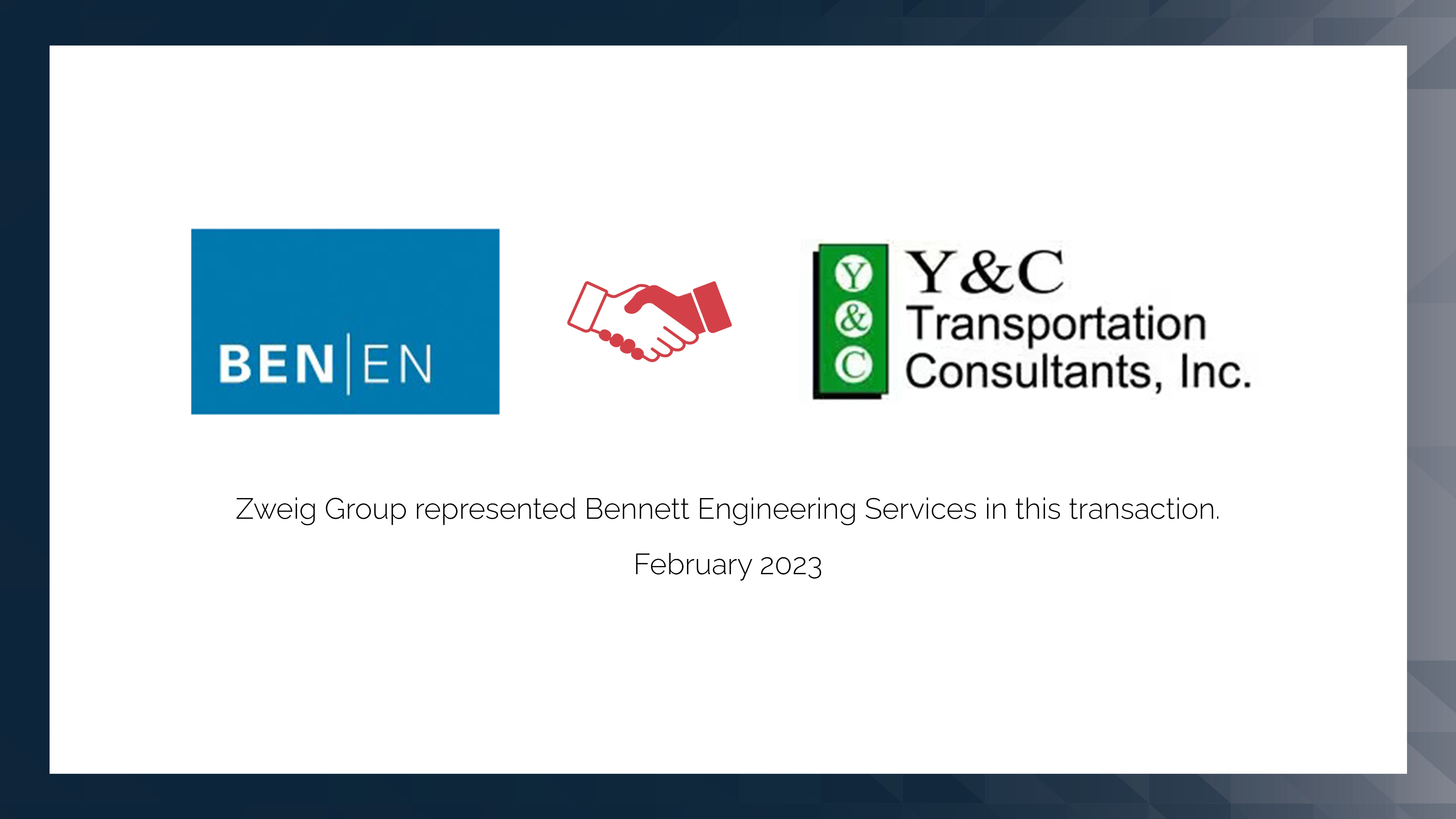 Bennett Engineering Services and Y&C Transportation Consultants have M